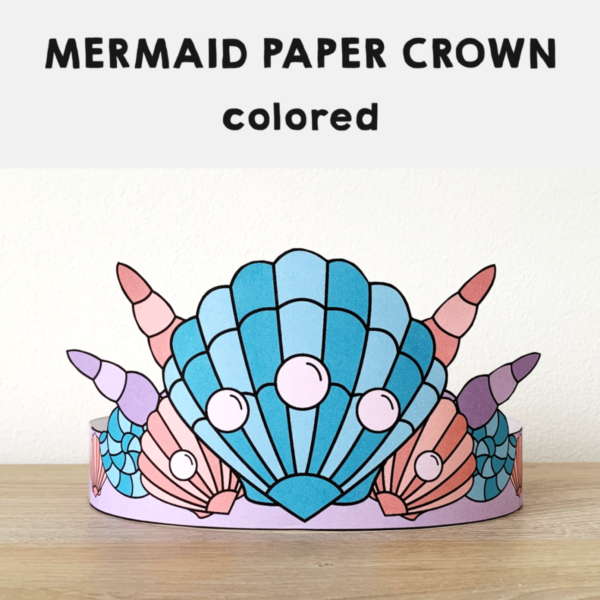 Mermaid Paper Crown Headband Craft Costume | Made By Teachers