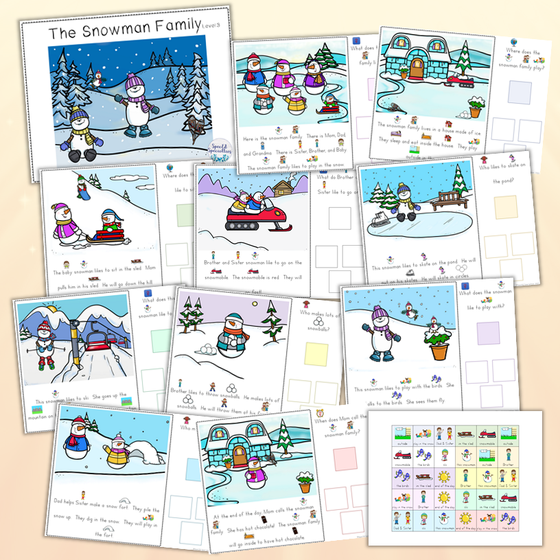 Winter Reading Comprehension adapted books - Level 3 | Made By Teachers