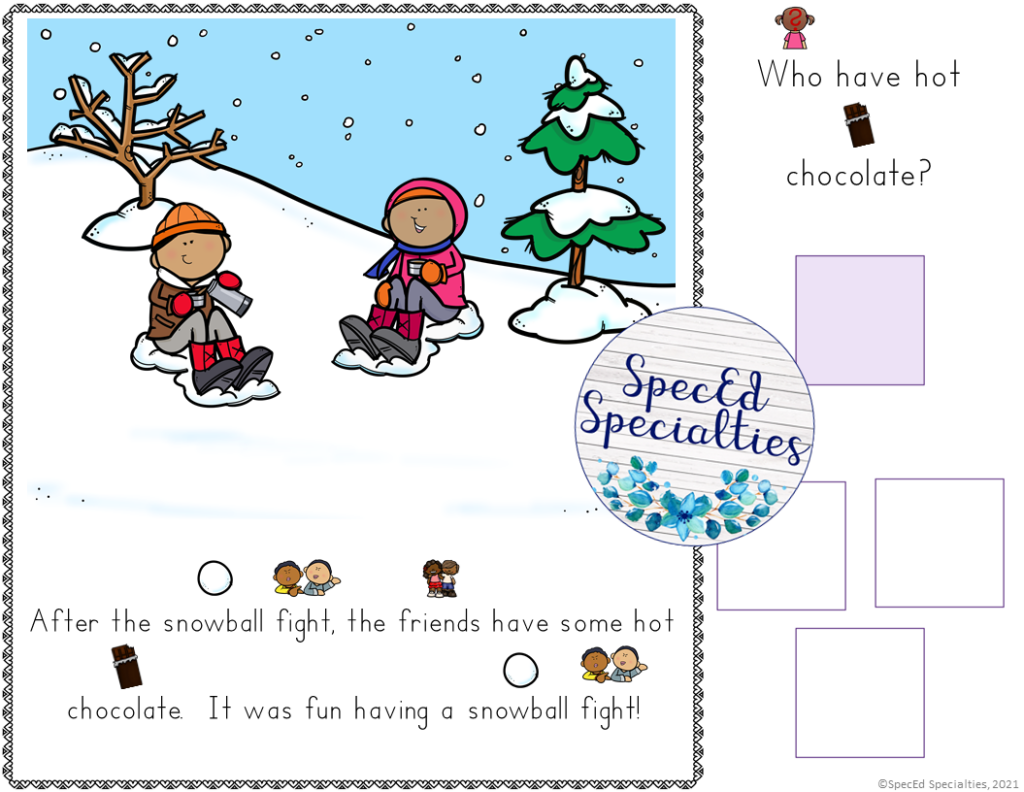 Winter Reading Comprehension adapted books - Level 2 - Made By Teachers