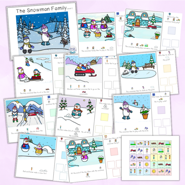 Winter Reading Comprehension adapted books - Level 1 | Made By Teachers