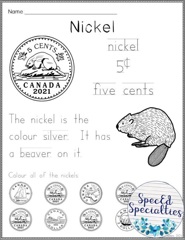 Identifying Canadian Money Worksheets - Made By Teachers