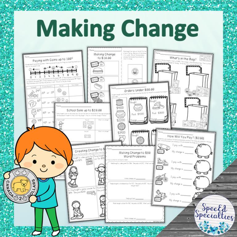 Making Change with Canadian Money Worksheets - Made By Teachers