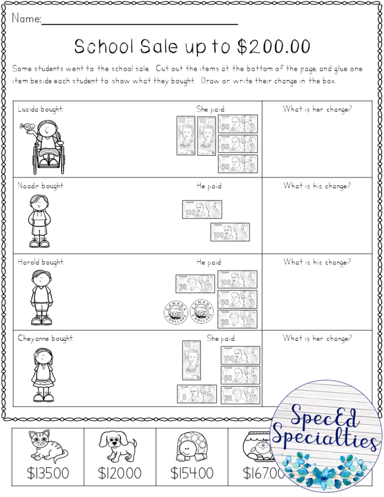 Making Change with Canadian Money Worksheets | Made By Teachers
