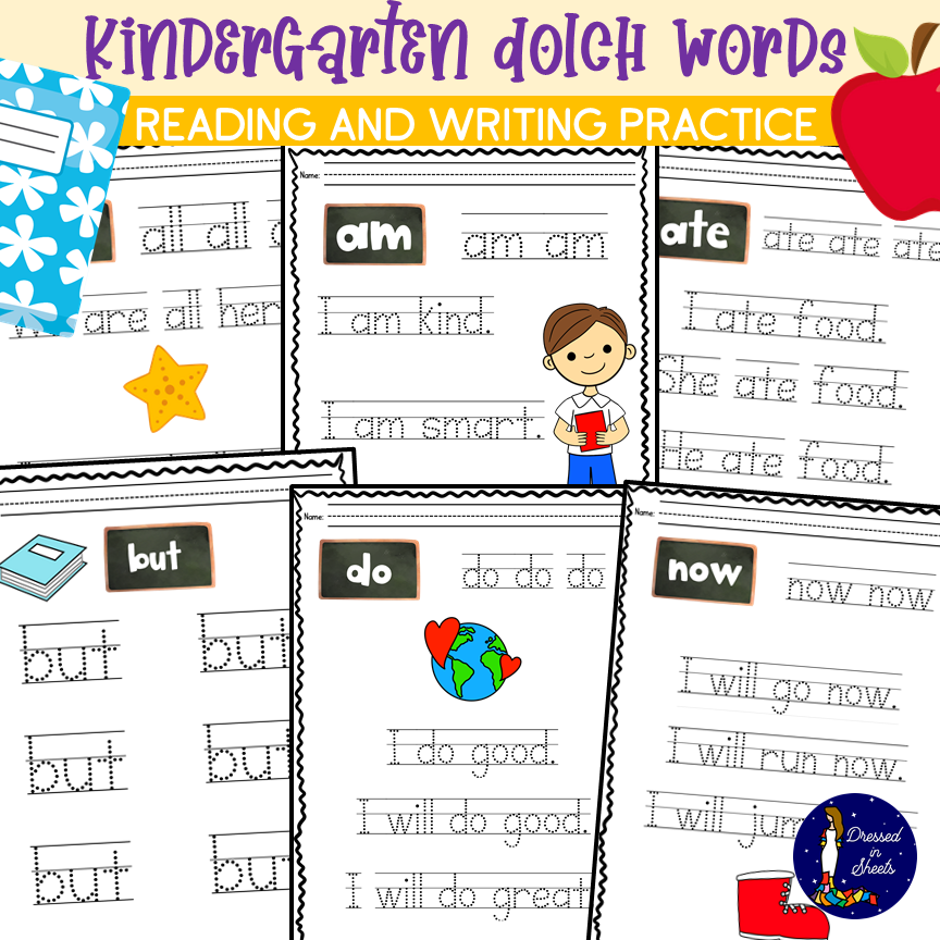 Kindergarten Dolch Words Practice BUNDLE - Made By Teachers