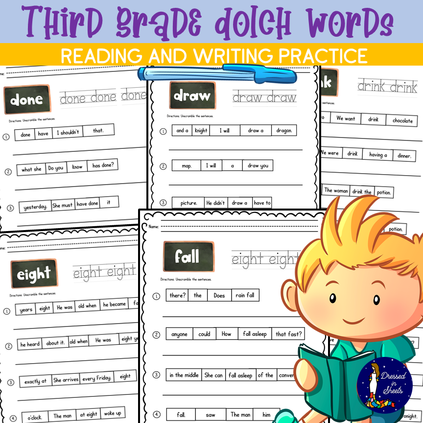 Third Grade Dolch Words Practice BUNDLE - Made By Teachers