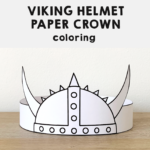 Viking Helmet Paper Crown Printable Coloring Craft - Made By Teachers