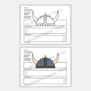 Viking Helmet Paper Crown Printable Coloring Craft | Made By Teachers