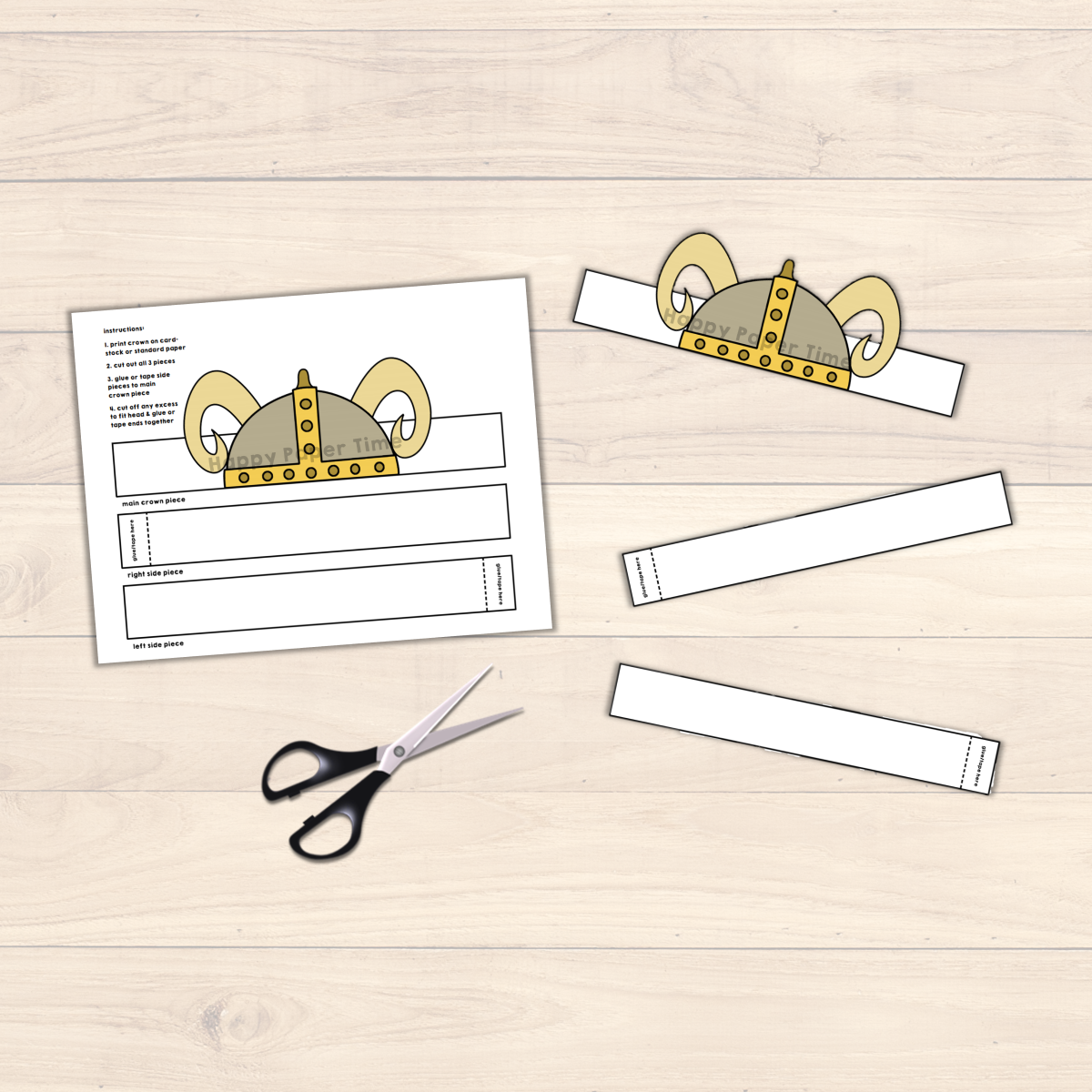 Viking Helmet Paper Crown Printable Craft Curled - Made By Teachers