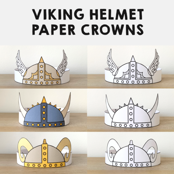 Viking Helmets Paper Crowns Printable Craft - Made By Teachers