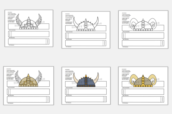 Viking Helmets Paper Crowns Printable Craft - Made By Teachers