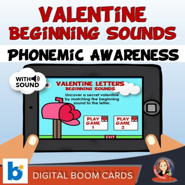 Valentine's Beginning Sounds Boom Card Puzzle - Made By Teachers