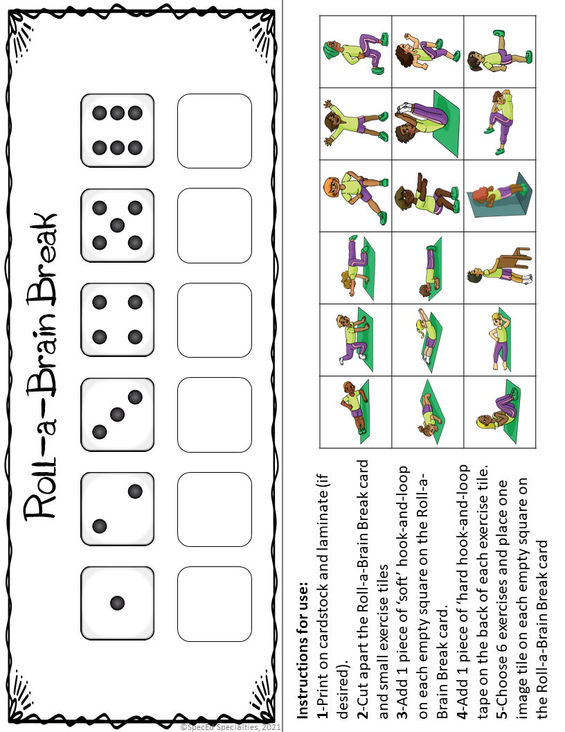 Roll-a-Brain Break Self-Regulation & Gross Motor | Made By Teachers
