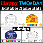 Twosday Name Crowns Hat Activities Craft, 2s Day 2 | Made By Teachers