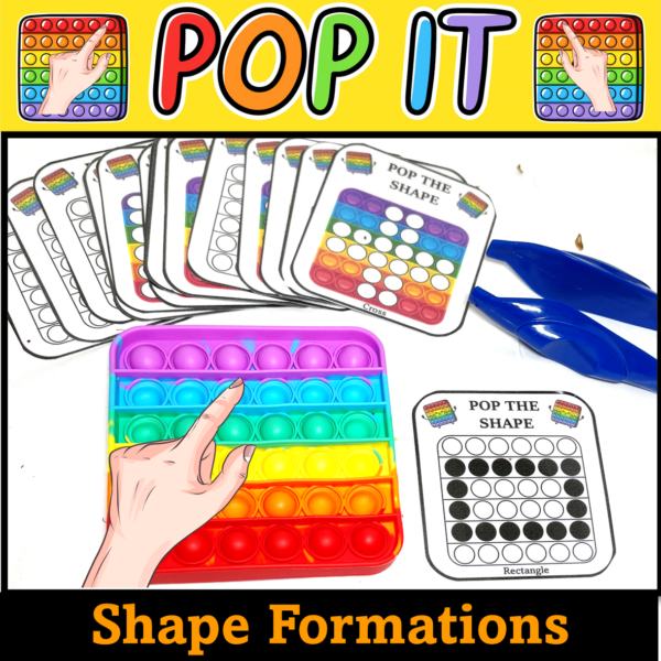 Pop it Shapes| Shapes Formation Task Cards - Made By Teachers