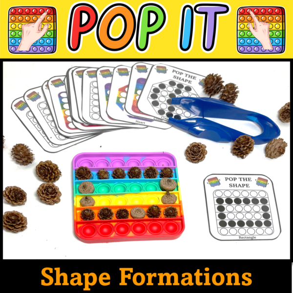 Pop it Shapes| Shapes Formation Task Cards | Made By Teachers