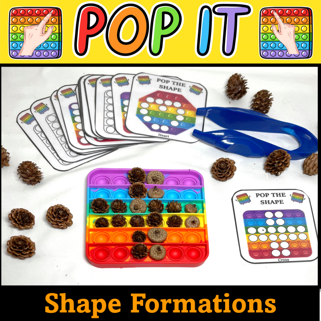 Pop it Shapes| Shapes Formation Task Cards | Made By Teachers