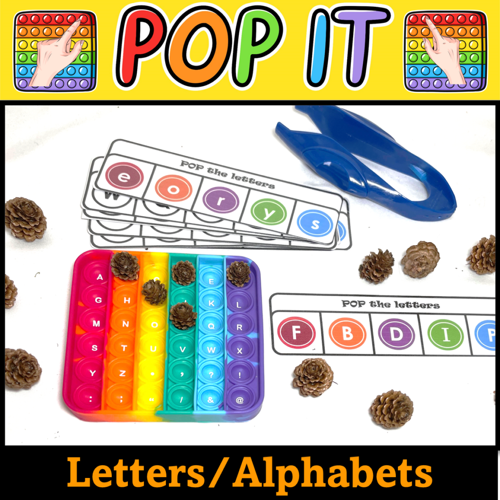Pop it Activities | Alphabet Letter Task Cards | Made By Teachers