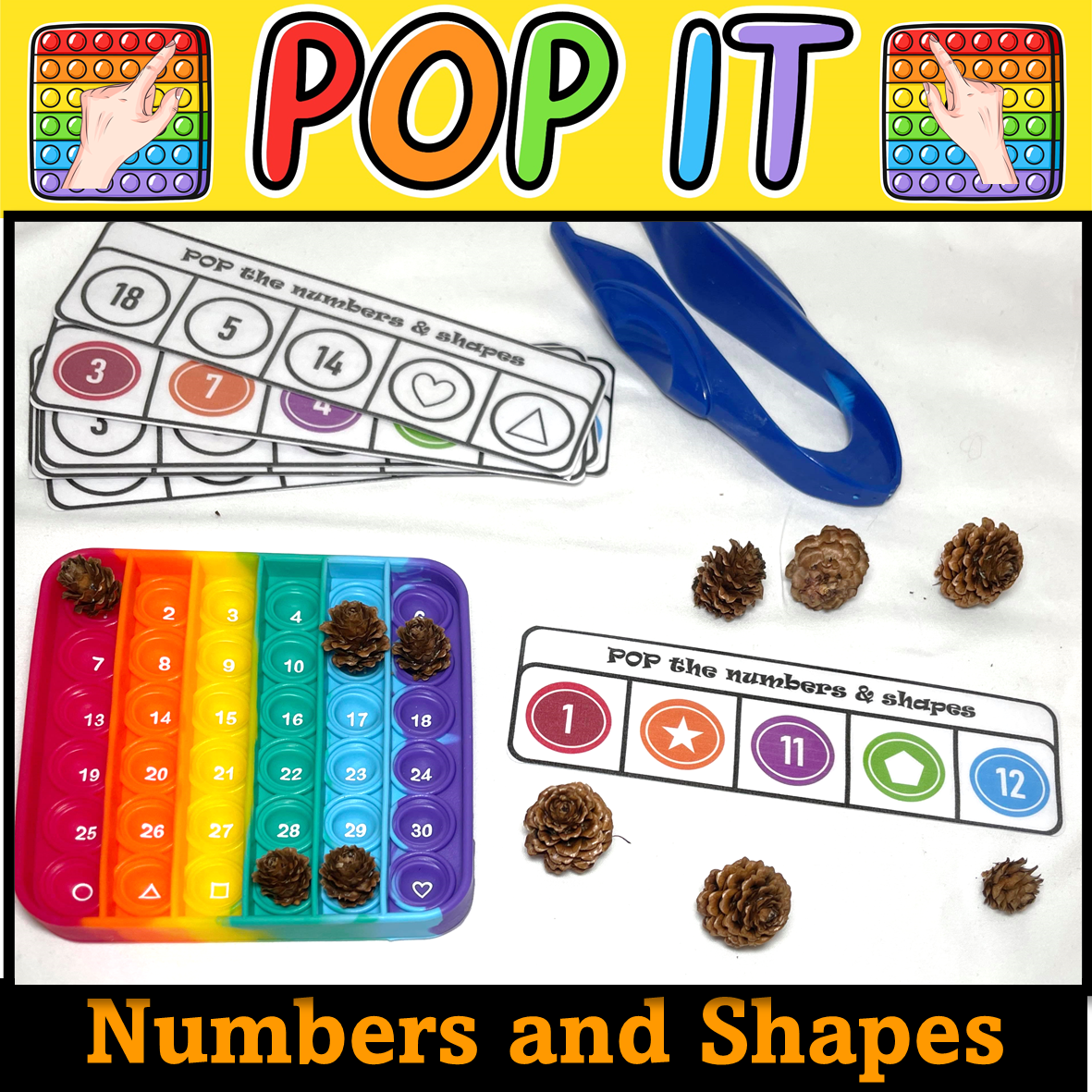 Pop it Math | Number & Shape Task Cards - Made By Teachers