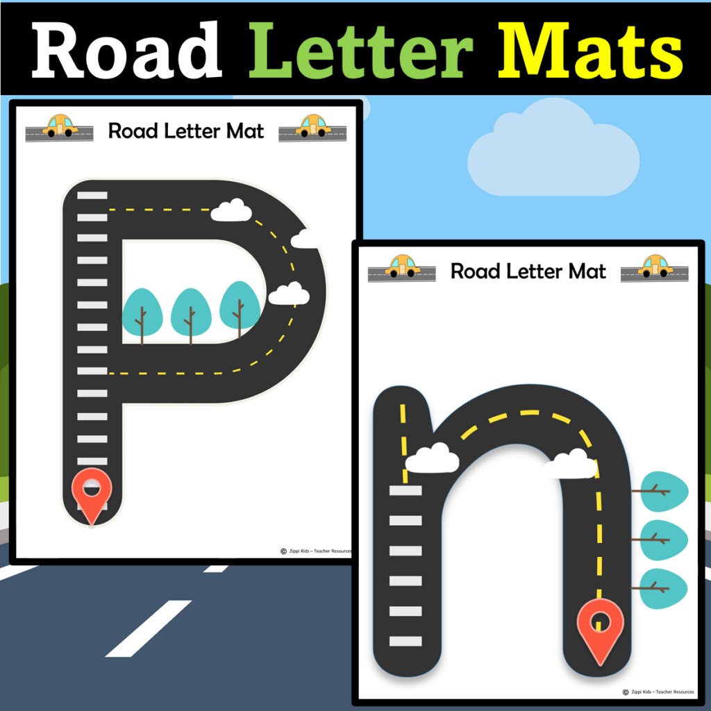 Alphabet Road Tracing Letter Mats, Alphabet Car | Made By Teachers