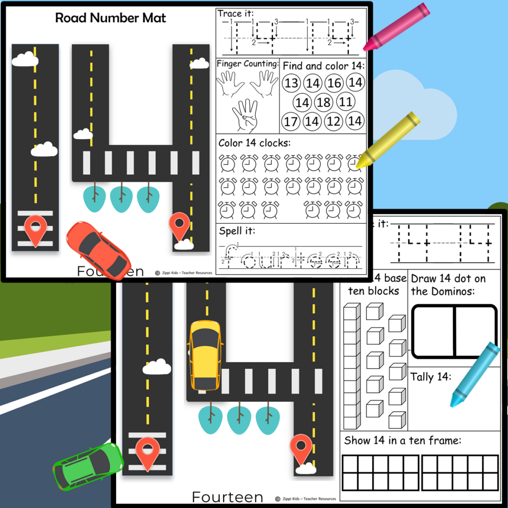 Road Number Mats 0 - 20, Road Number Tracing | Made By Teachers