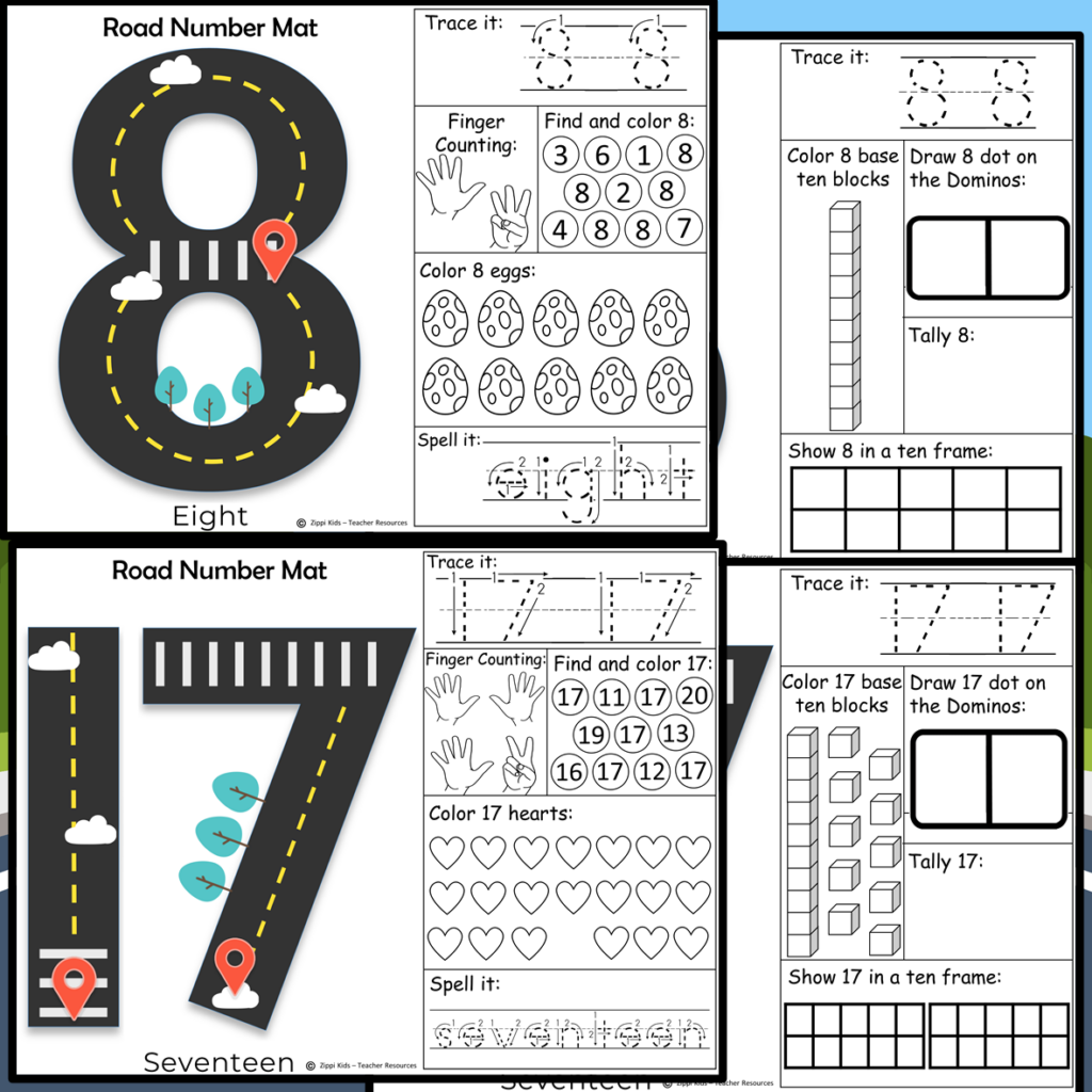 Road Number Mats 0 - 20, Road Number Tracing | Made By Teachers