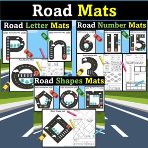 Road Activities Mats for Letters, Numbers, Shapes - Made By Teachers