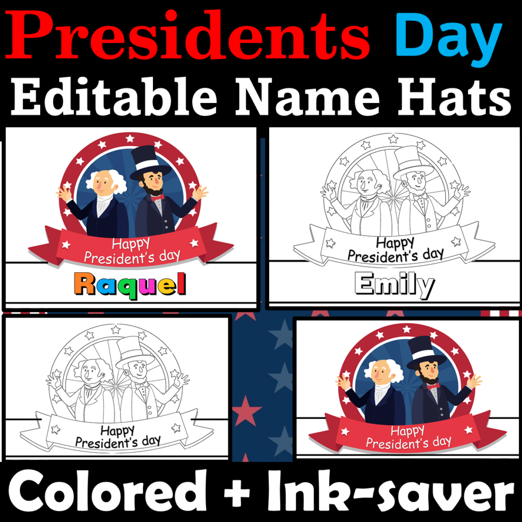 Presidents Day Hats Craft, Name Hats - Made By Teachers