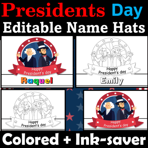 Presidents Day Hats Craft, Name Hats - Made By Teachers