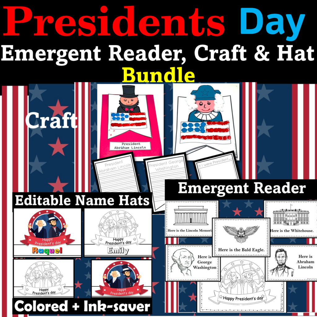 Presidents Day Craft, Name Hat & Emergent Reader | Made By Teachers