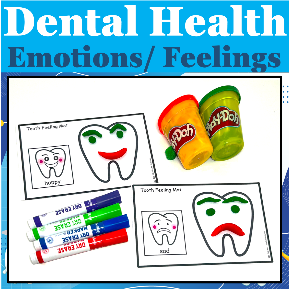 Dental Health Task Cards for Emotions, Patterns - Made By Teachers