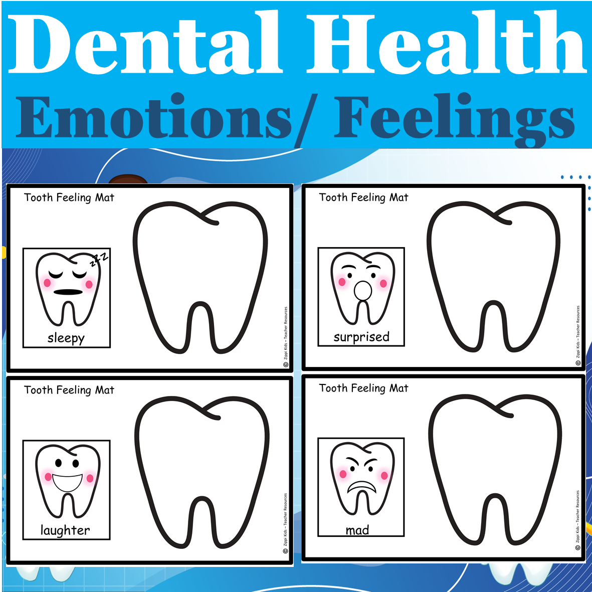 Dental Health Task Cards for Emotions, Patterns - Made By Teachers
