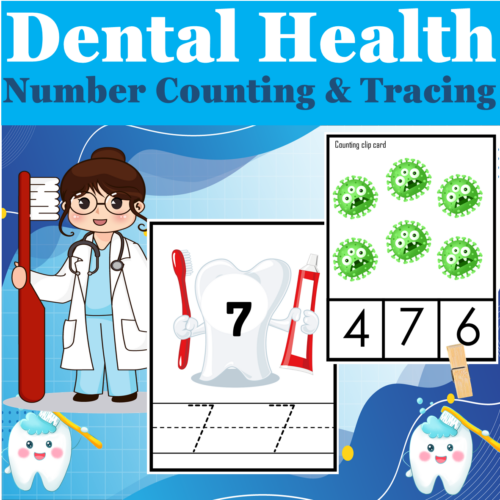 Dental Health Math Numbers Tracing Counting | Made By Teachers