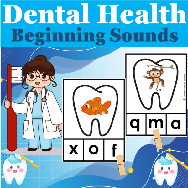 Dental Health Beginning Sound Task Cards | Made By Teachers
