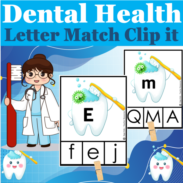 Dental Health Letter Match Clip it Cards, Alphabet - Made By Teachers