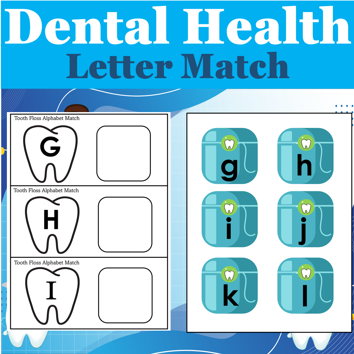 Dental Month Letter Match Up Task Cards | Made By Teachers