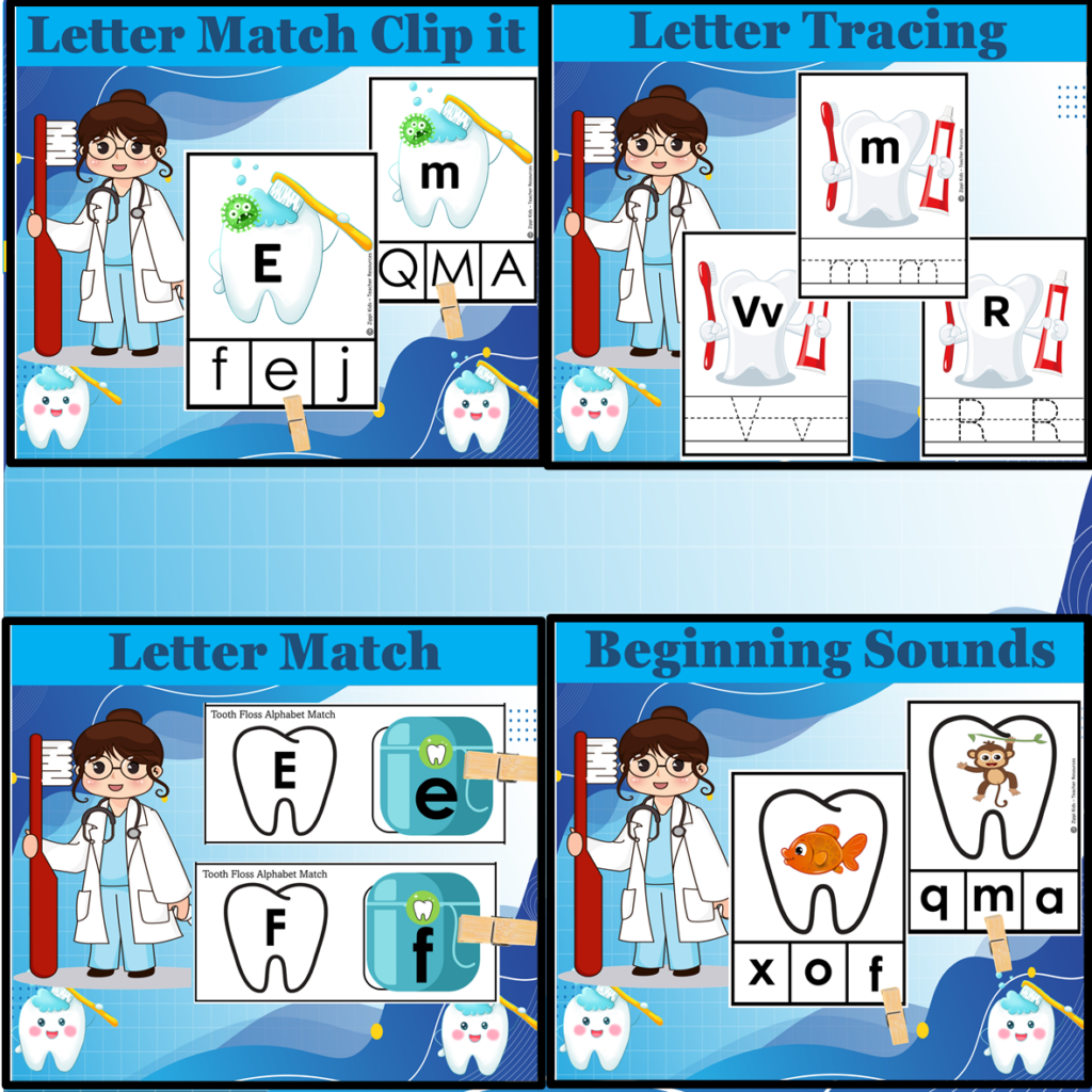 Dental Health Literacy & Math Centers Task Cards - Made By Teachers