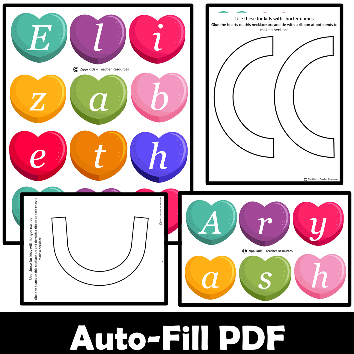 Valentines Day Craft | Heart Name Necklace - Made By Teachers