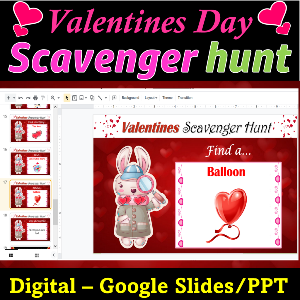Digital Valentines Day Scavenger Hunt, Party game - Made By Teachers