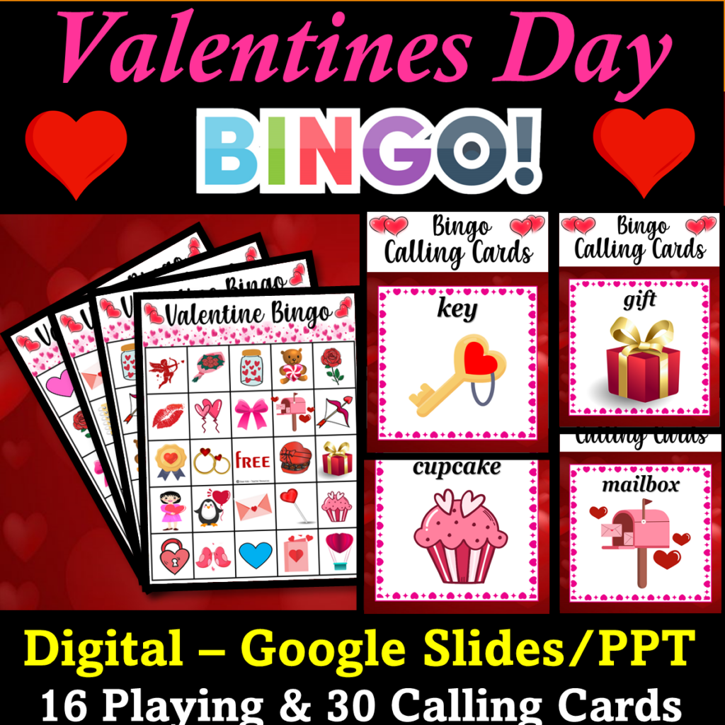 Digital Valentines Day Activities Bingo Game - Made By Teachers