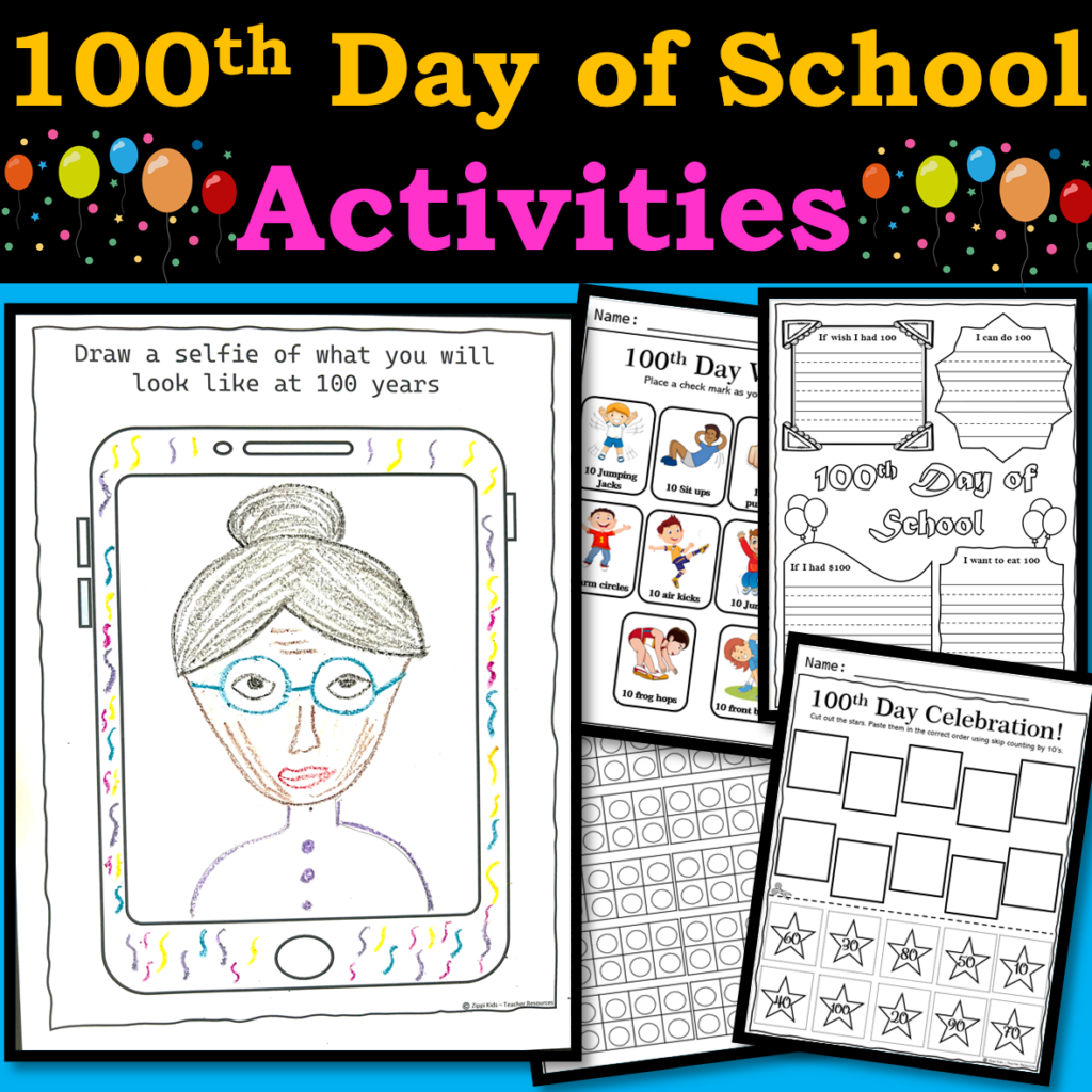 100th Day of School Bundle -Activities,Certificate | Made By Teachers