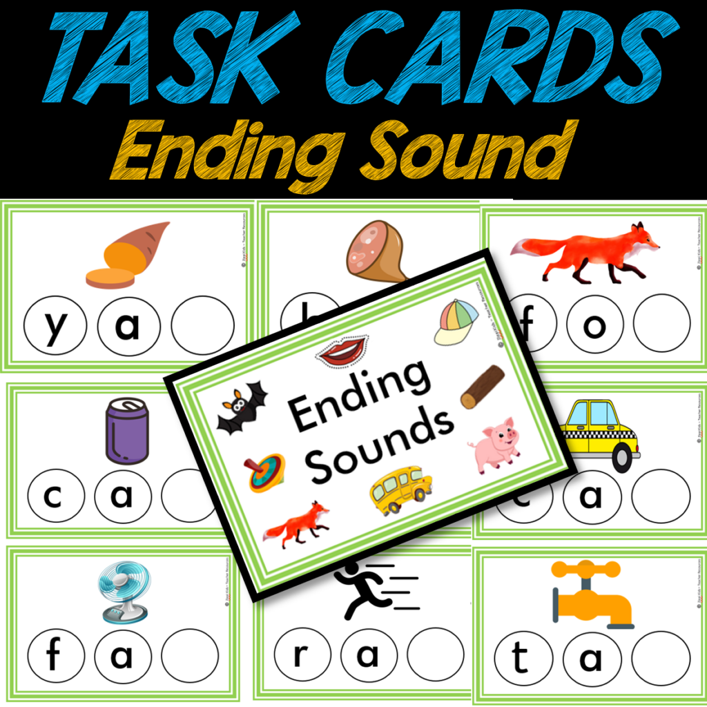 Ending Sounds TASK CARDS | Phonics | Easy PREP | Made By Teachers