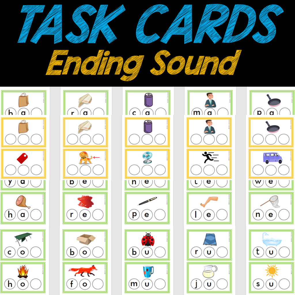 Ending Sounds TASK CARDS | Phonics | Easy PREP | Made By Teachers