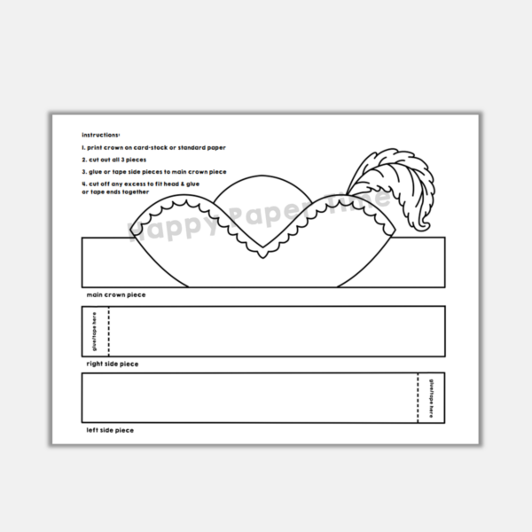 Pirate Hat Paper Crown Coloring Craft Feather | Made By Teachers