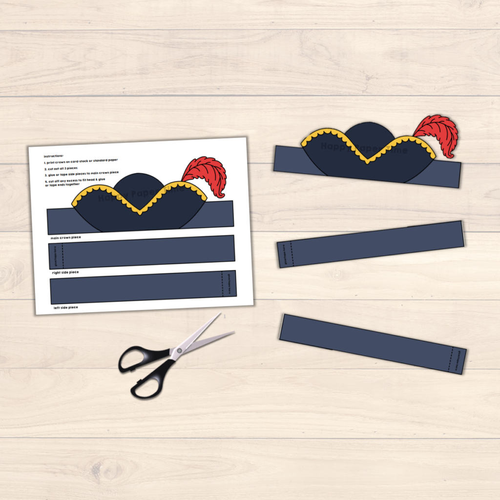 Pirate Hat Paper Crown Costume Craft Feather | Made By Teachers