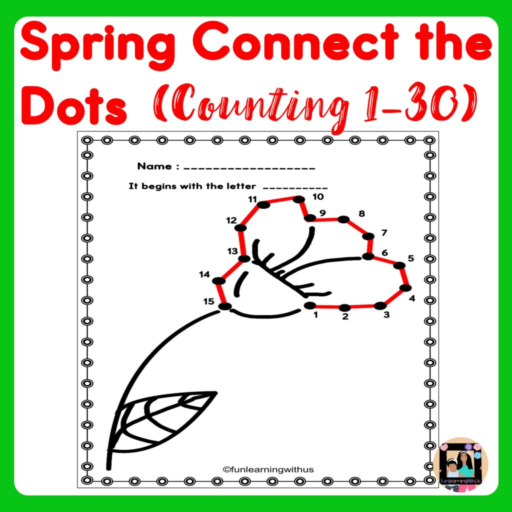 Spring Dot to Dot Counting to 30 | Made By Teachers