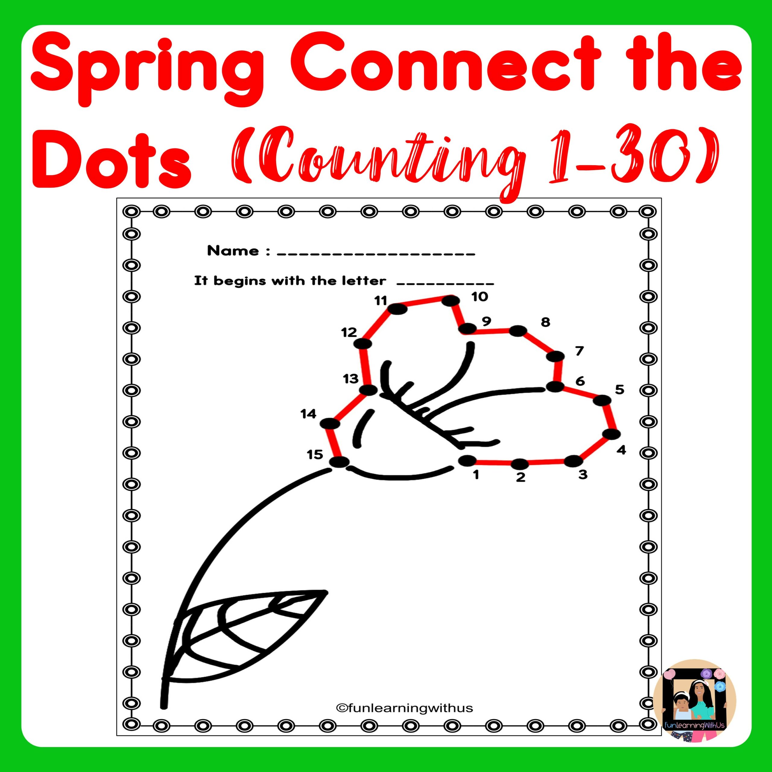 Spring Dot To Dot Counting To 30 Made By Teachers