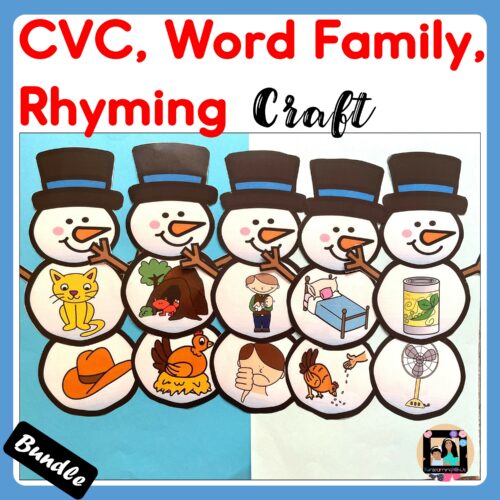 Winter Snowman CVC, Rhyming & Word Family Craft | Made By Teachers