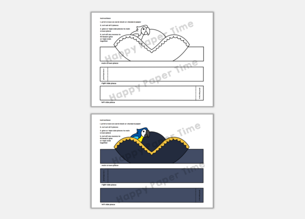 Pirate Hats Paper Crowns Coloring Craft Parrot | Made By Teachers