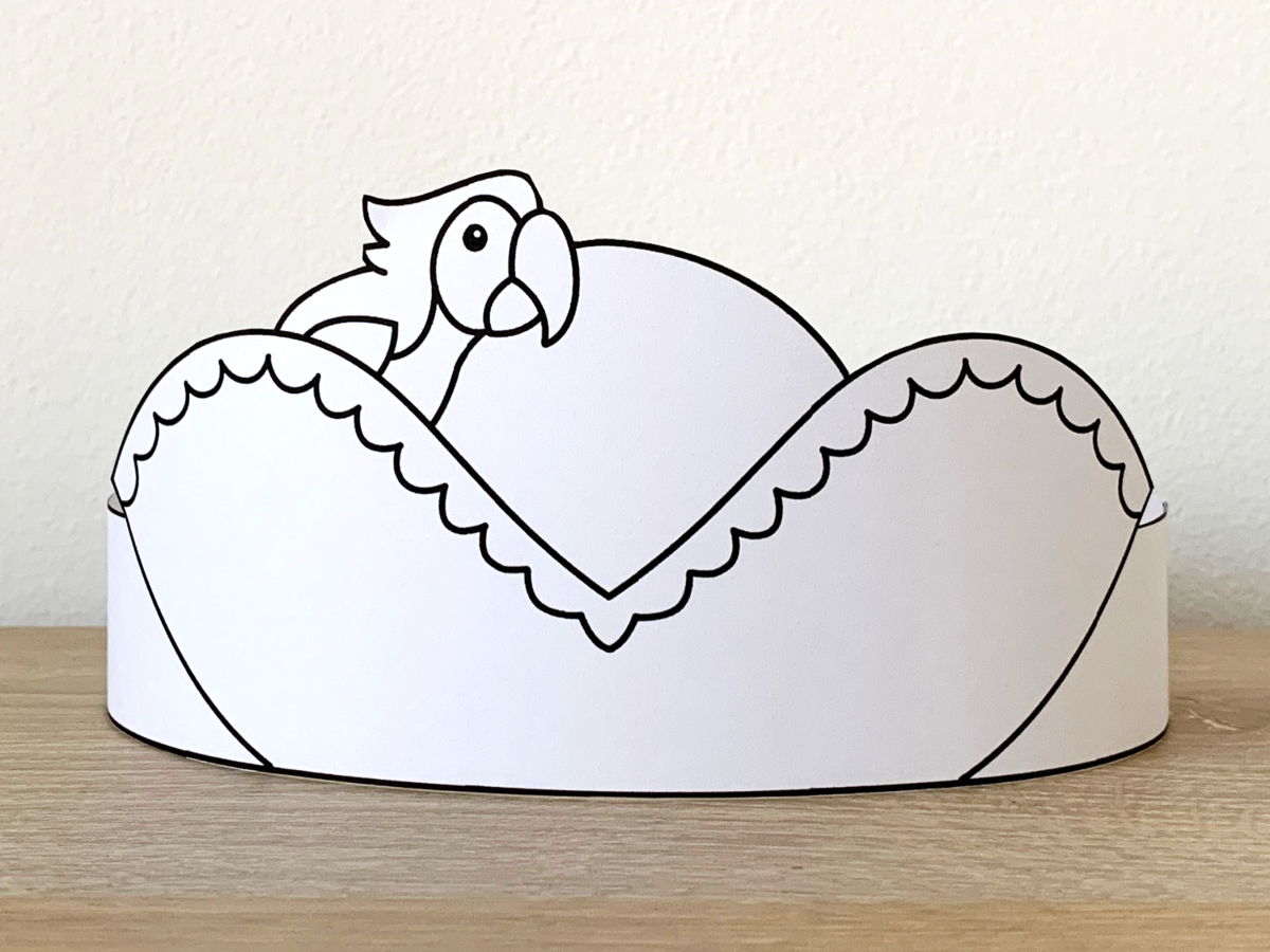 Pirate Hats Paper Crowns Coloring Craft Parrot | Made By Teachers