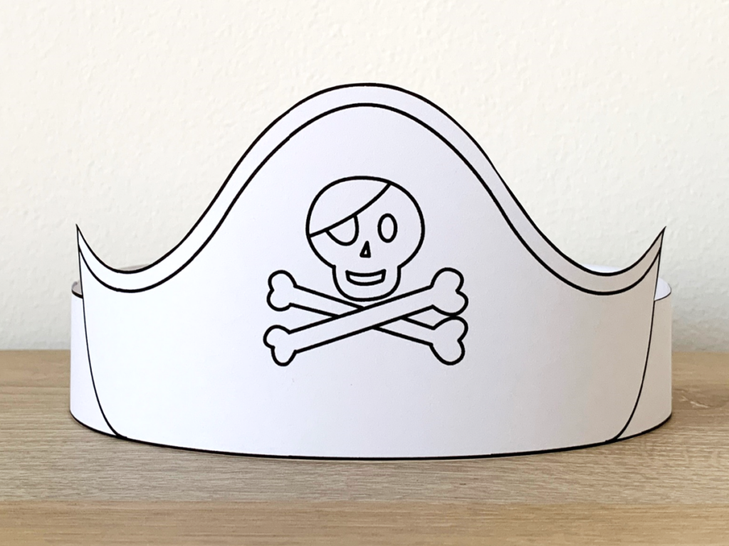 Pirate Hat Paper Crown Coloring Craft Skull - Made By Teachers